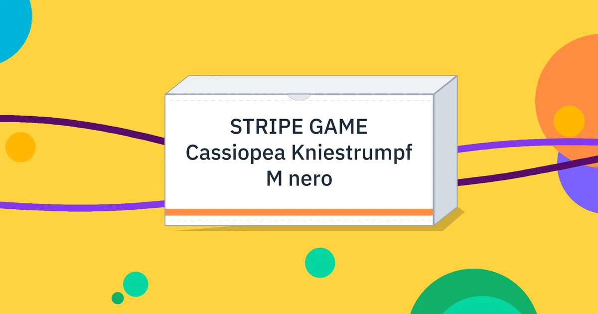 Symbolbild: Packung mit der Aufschrift STRIPE GAME Cassiopea Kniestrumpf M nero (PZN 20209512) – Verfügbarkeit und Bezug in Apotheken in Frankfurt am Main