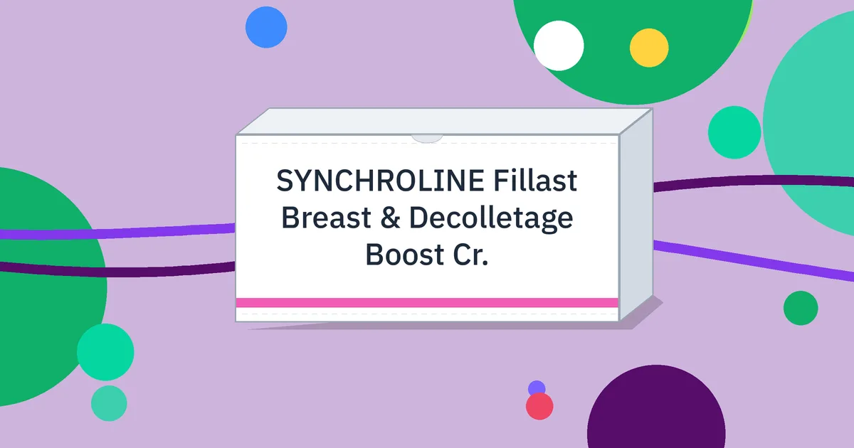 Symbolbild: Packung mit der Aufschrift SYNCHROLINE Fillast Breast & Decolletage Boost Cr. (PZN 09545385) – Verfügbarkeit und Bezug in Apotheken in Frankfurt am Main