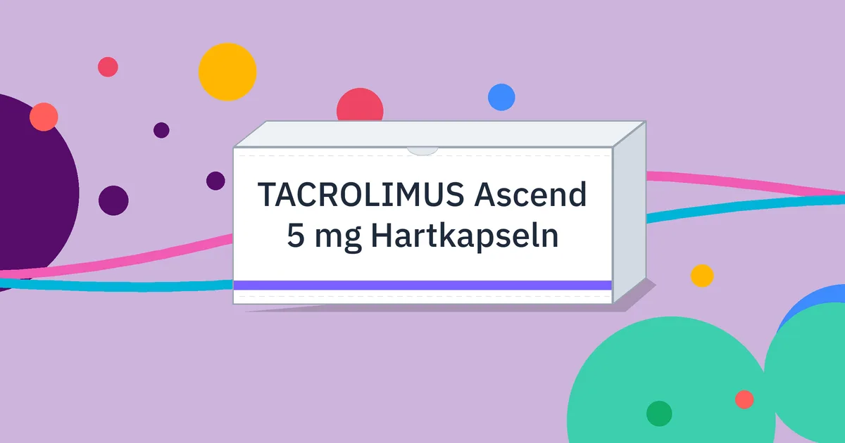 Symbolbild: Packung mit der Aufschrift TACROLIMUS Ascend 5 mg Hartkapseln (PZN 18899797) – Verfügbarkeit und Bezug in Apotheken in Frankfurt am Main