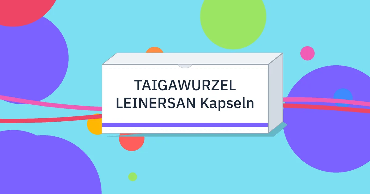 Symbolbild: Packung mit der Aufschrift TAIGAWURZEL LEINERSAN Kapseln (PZN 19765225) – Verfügbarkeit und Bezug in Apotheken in Frankfurt am Main