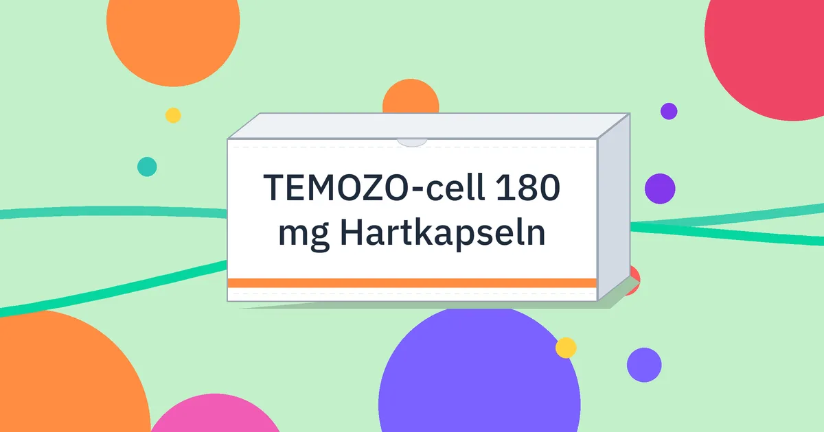 Symbolbild: Packung mit der Aufschrift TEMOZO-cell 180 mg Hartkapseln (PZN 06438134) – Verfügbarkeit und Bezug in Apotheken in Frankfurt am Main