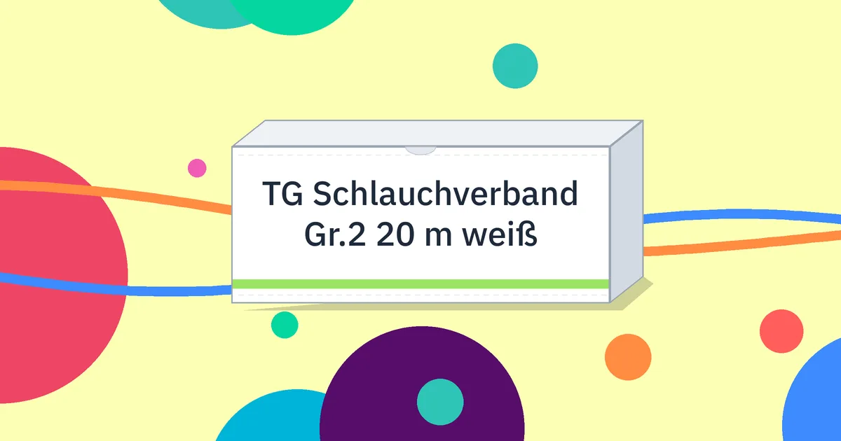 Symbolbild: Packung mit der Aufschrift TG Schlauchverband Gr.2 20 m weiß (PZN 14414573) – Verfügbarkeit und Bezug in Apotheken in Frankfurt am Main