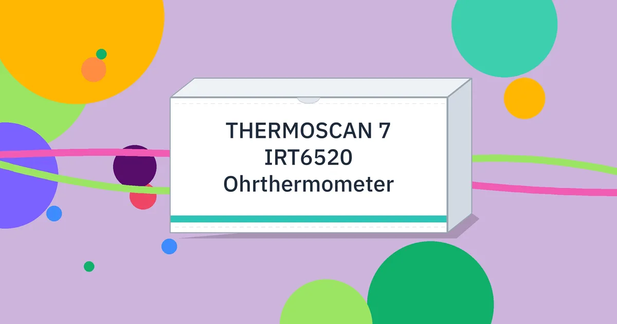 Symbolbild: Packung mit der Aufschrift THERMOSCAN 7 IRT6520 Ohrthermometer (PZN 15254083) – Verfügbarkeit und Bezug in Apotheken in Frankfurt am Main