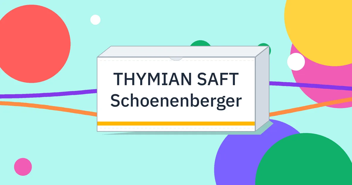 Symbolbild: Packung mit der Aufschrift THYMIAN SAFT Schoenenberger (PZN 00692340) – Verfügbarkeit und Bezug in Apotheken in Frankfurt am Main
