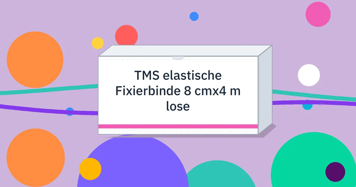 Symbolbild: Packung mit der Aufschrift TMS elastische Fixierbinde 8 cmx4 m lose (PZN 18316152) – Verfügbarkeit und Bezug in Apotheken in Frankfurt am Main