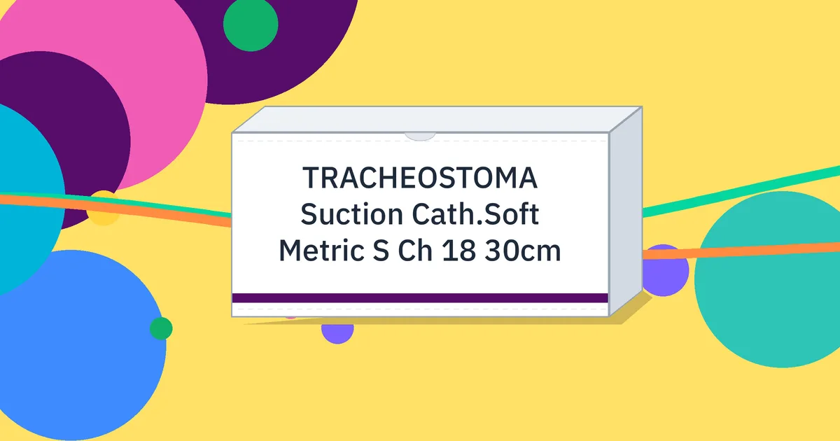 Symbolbild: Packung mit der Aufschrift TRACHEOSTOMA Suction Cath.Soft Metric S Ch 18 30cm (PZN 20313563) – Verfügbarkeit und Bezug in Apotheken in Frankfurt am Main