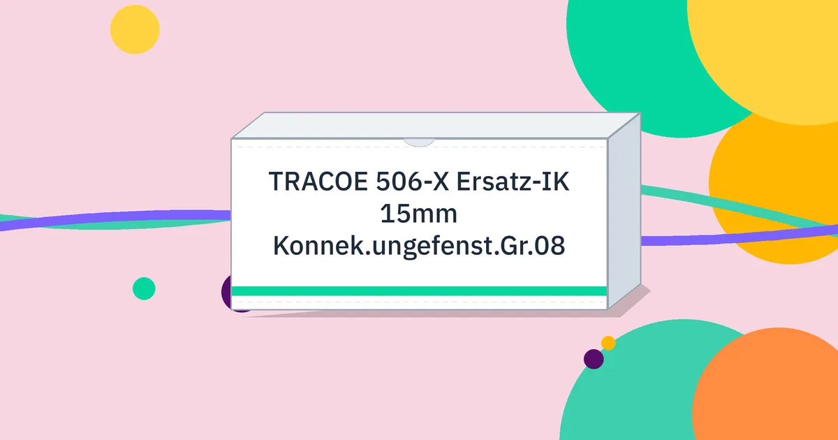 Symbolbild: Packung mit der Aufschrift TRACOE 506-X Ersatz-IK 15mm Konnek.ungefenst.Gr.08 (PZN 05881086) – Verfügbarkeit und Bezug in Apotheken in Frankfurt am Main