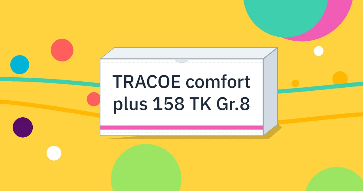 Symbolbild: Packung mit der Aufschrift TRACOE comfort plus 158 TK Gr.8 (PZN 10750570) – Verfügbarkeit und Bezug in Apotheken in Frankfurt am Main