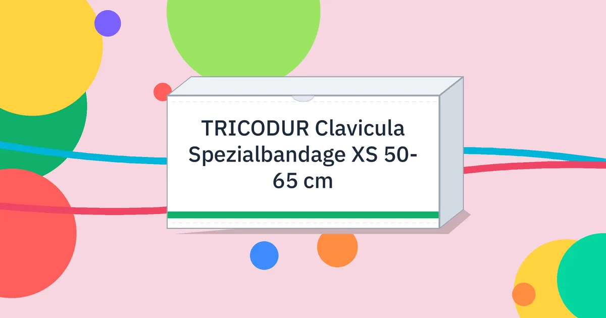 Symbolbild: Packung mit der Aufschrift TRICODUR Clavicula Spezialbandage XS 50-65 cm (PZN 03486233) – Verfügbarkeit und Bezug in Apotheken in Frankfurt am Main