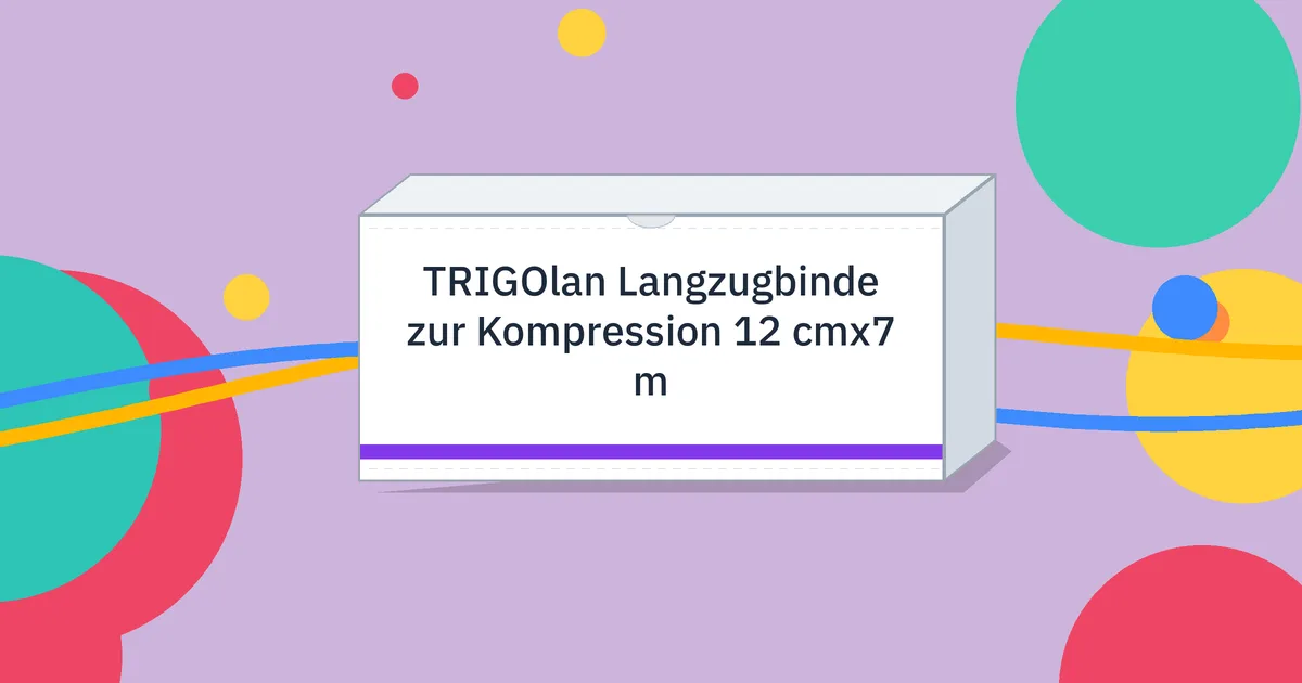 Symbolbild: Packung mit der Aufschrift TRIGOlan Langzugbinde zur Kompression 12 cmx7 m (PZN 09945328) – Verfügbarkeit und Bezug in Apotheken in Frankfurt am Main