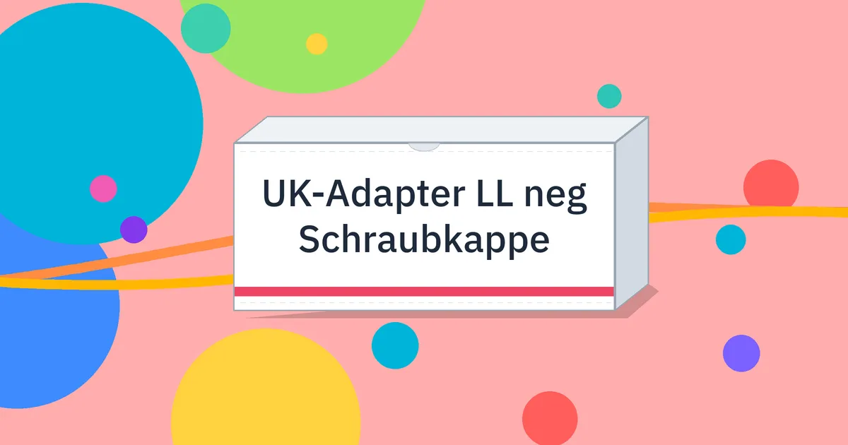 Symbolbild: Packung mit der Aufschrift UK-Adapter LL neg Schraubkappe (PZN 17488454) – Verfügbarkeit und Bezug in Apotheken in Frankfurt am Main