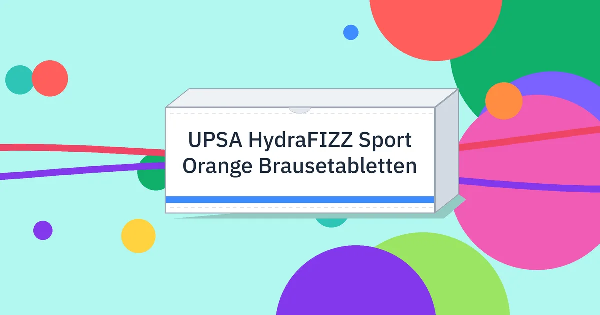 Symbolbild: Packung mit der Aufschrift UPSA HydraFIZZ Sport Orange Brausetabletten (PZN 19880050) – Verfügbarkeit und Bezug in Apotheken in Frankfurt am Main