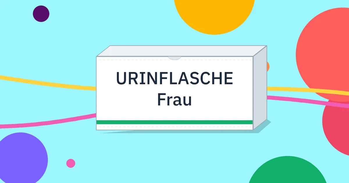 Symbolbild: Packung mit der Aufschrift URINFLASCHE Frau (PZN 03055007) – Verfügbarkeit und Bezug in Apotheken in Frankfurt am Main