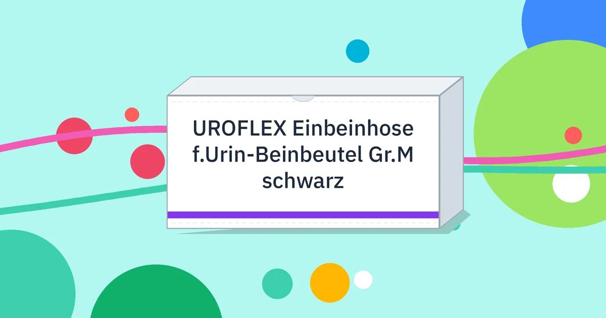Symbolbild: Packung mit der Aufschrift UROFLEX Einbeinhose f.Urin-Beinbeutel Gr.M schwarz (PZN 20305374) – Verfügbarkeit und Bezug in Apotheken in Frankfurt am Main