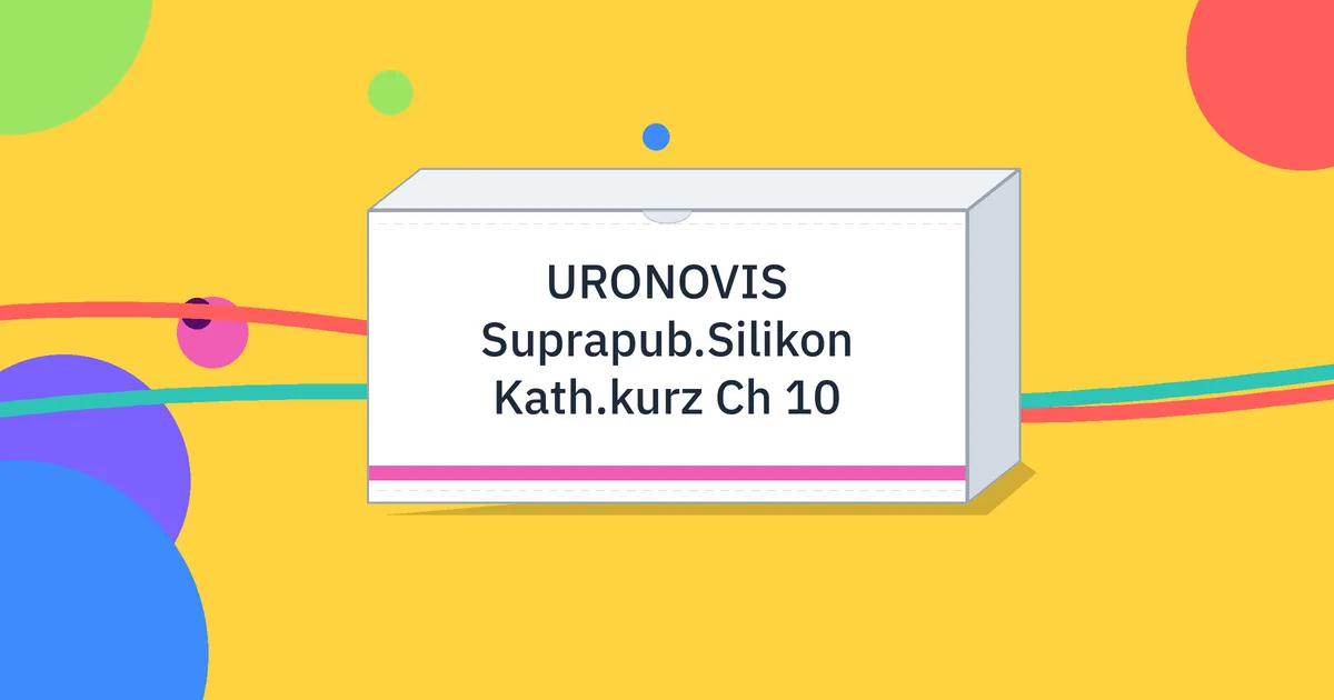 Symbolbild: Packung mit der Aufschrift URONOVIS Suprapub.Silikon Kath.kurz Ch 10 (PZN 02807304) – Verfügbarkeit und Bezug in Apotheken in Frankfurt am Main