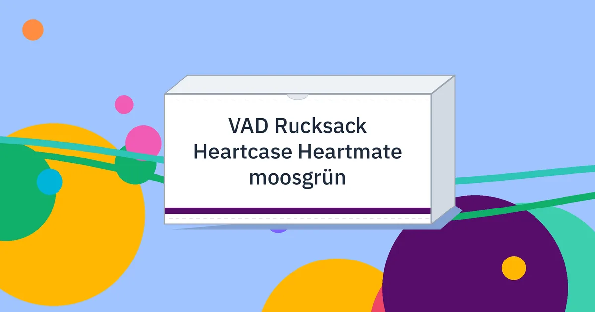 Symbolbild: Packung mit der Aufschrift VAD Rucksack Heartcase Heartmate moosgrün (PZN 18499997) – Verfügbarkeit und Bezug in Apotheken in Frankfurt am Main