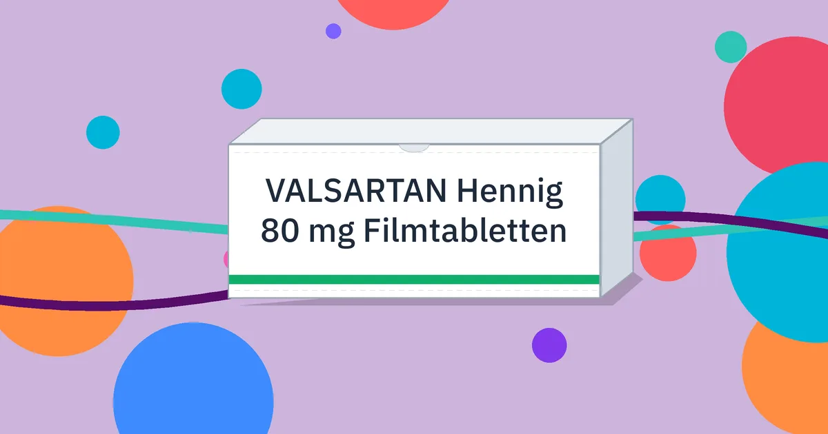 Symbolbild: Packung mit der Aufschrift VALSARTAN Hennig 80 mg Filmtabletten (PZN 09067224) – Verfügbarkeit und Bezug in Apotheken in Frankfurt am Main