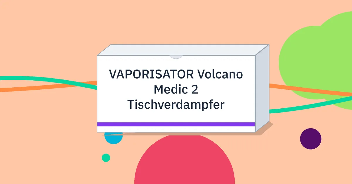 Symbolbild: Packung mit der Aufschrift VAPORISATOR Volcano Medic 2 Tischverdampfer (PZN 16531484) – Verfügbarkeit und Bezug in Apotheken in Frankfurt am Main
