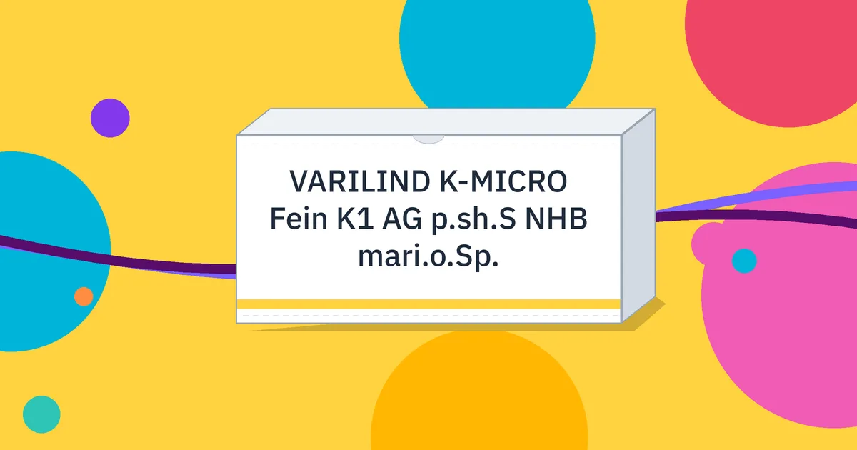 Symbolbild: Packung mit der Aufschrift VARILIND K-MICRO Fein K1 AG p.sh.S NHB mari.o.Sp. (PZN 20555007) – Verfügbarkeit und Bezug in Apotheken in Frankfurt am Main