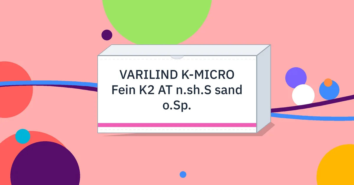 Symbolbild: Packung mit der Aufschrift VARILIND K-MICRO Fein K2 AT n.sh.S sand o.Sp. (PZN 20553126) – Verfügbarkeit und Bezug in Apotheken in Frankfurt am Main