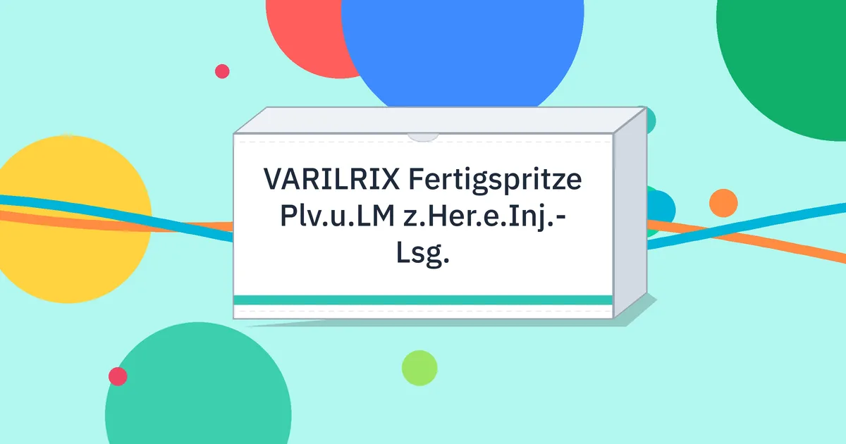 Symbolbild: Packung mit der Aufschrift VARILRIX Fertigspritze Plv.u.LM z.Her.e.Inj.-Lsg. (PZN 11320015) – Verfügbarkeit und Bezug in Apotheken in Frankfurt am Main