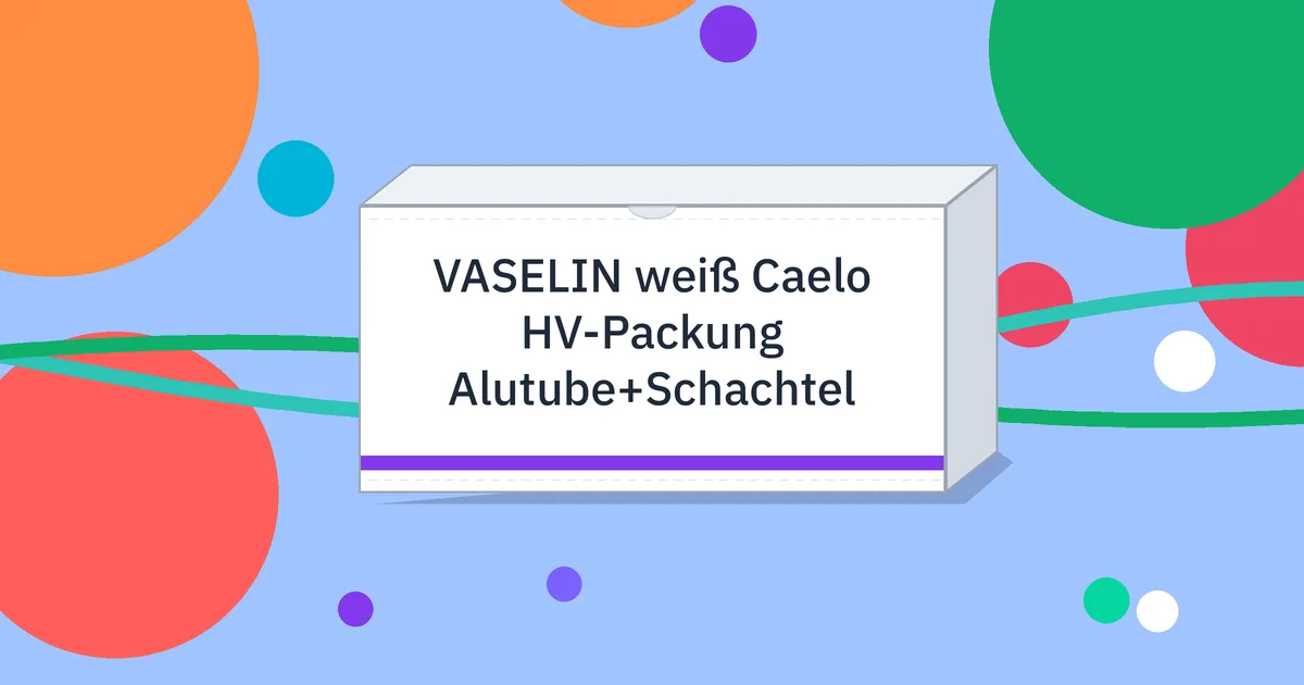 Symbolbild: Packung mit der Aufschrift VASELIN weiß Caelo HV-Packung Alutube+Schachtel (PZN 10260989) – Verfügbarkeit und Bezug in Apotheken in Frankfurt am Main