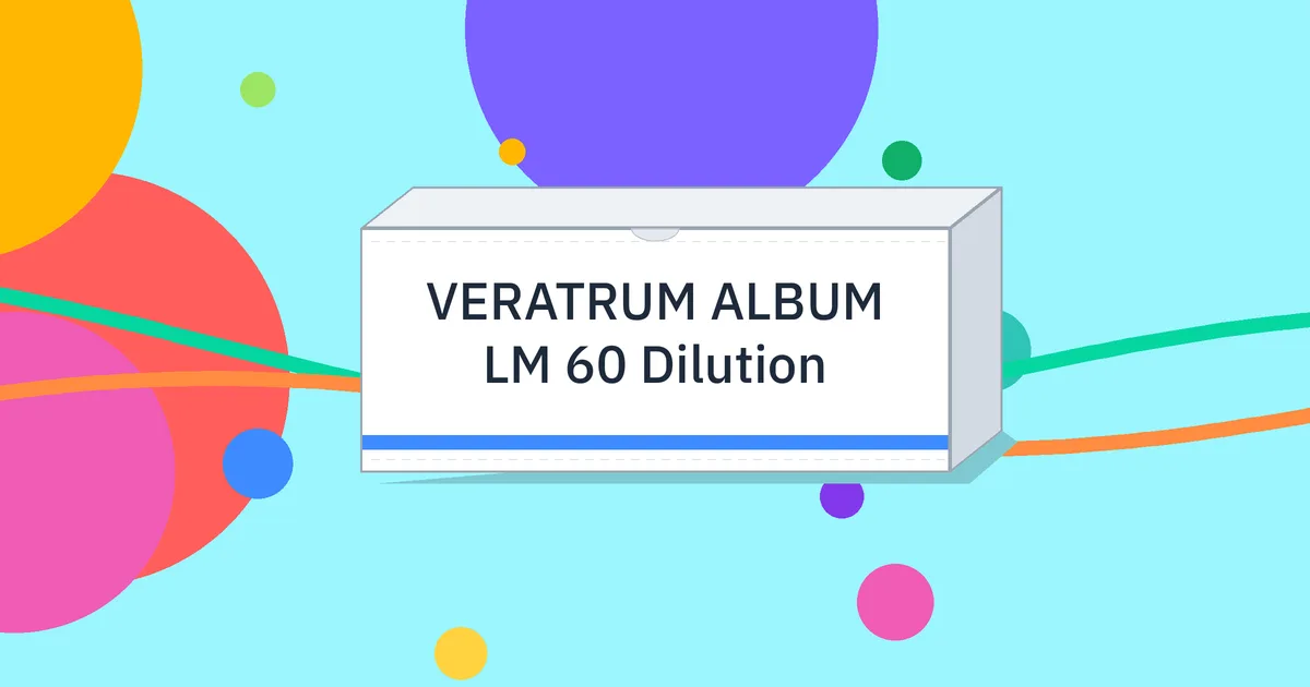 Symbolbild: Packung mit der Aufschrift VERATRUM ALBUM LM 60 Dilution (PZN 13264893) – Verfügbarkeit und Bezug in Apotheken in Frankfurt am Main
