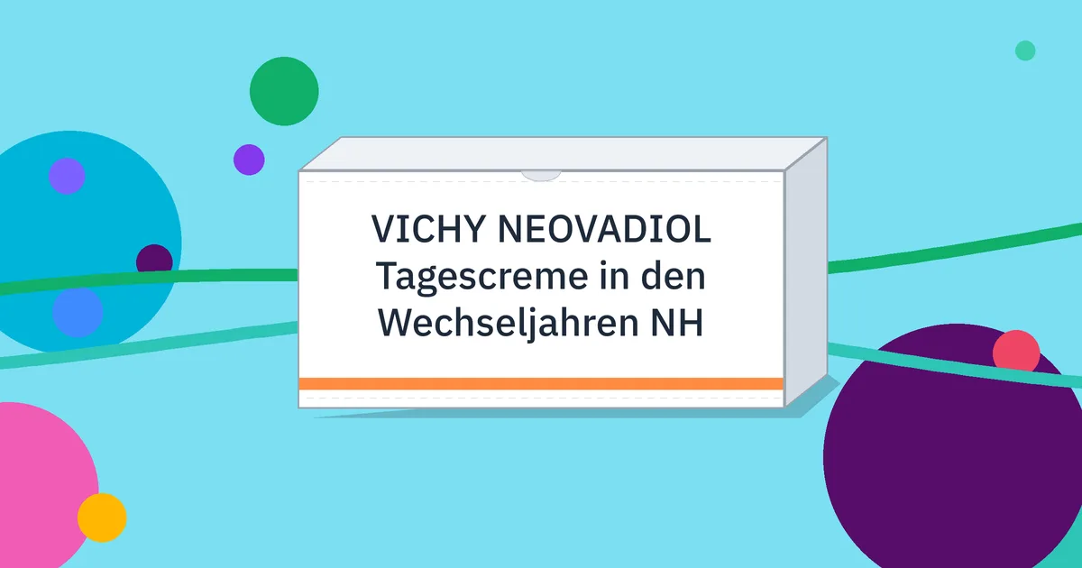 Symbolbild: Packung mit der Aufschrift VICHY NEOVADIOL Tagescreme in den Wechseljahren NH (PZN 17258435) – Verfügbarkeit und Bezug in Apotheken in Frankfurt am Main