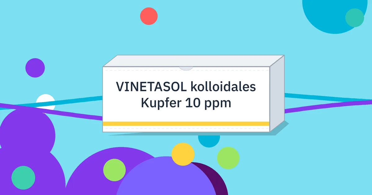 Symbolbild: Packung mit der Aufschrift VINETASOL kolloidales Kupfer 10 ppm (PZN 19160309) – Verfügbarkeit und Bezug in Apotheken in Frankfurt am Main