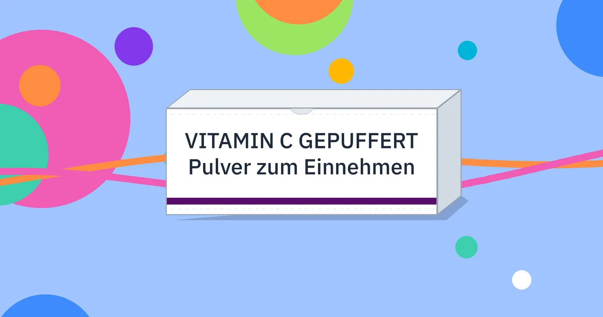 Symbolbild: Packung mit der Aufschrift VITAMIN C GEPUFFERT Pulver zum Einnehmen (PZN 20136440) – Verfügbarkeit und Bezug in Apotheken in Frankfurt am Main