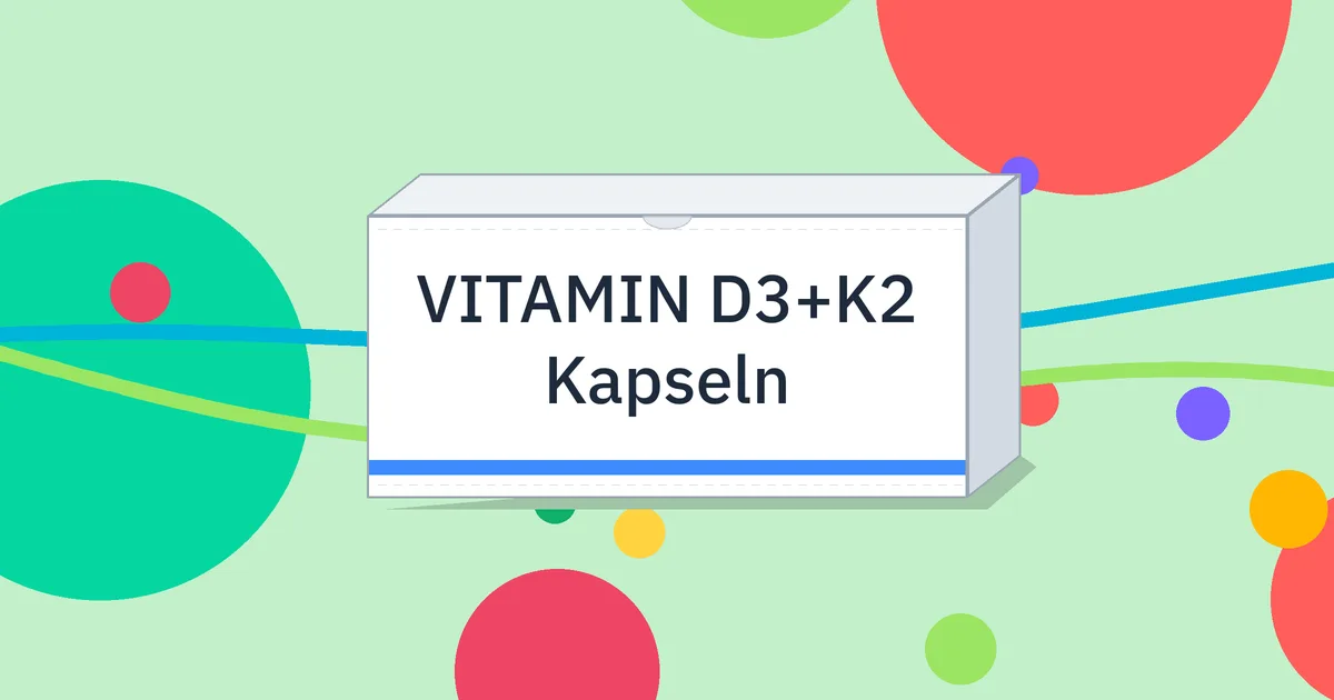 Symbolbild: Packung mit der Aufschrift VITAMIN D3+K2 Kapseln (PZN 18666202) – Verfügbarkeit und Bezug in Apotheken in Frankfurt am Main