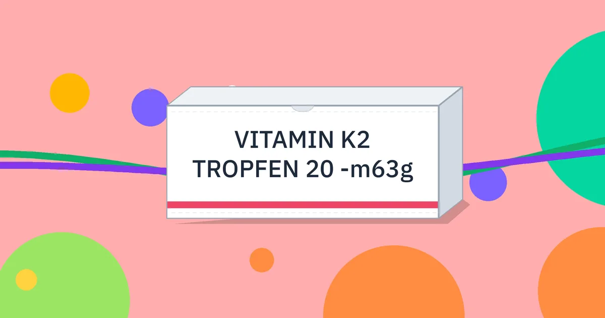 Symbolbild: Packung mit der Aufschrift VITAMIN K2 TROPFEN 20 -m63g (PZN 15880952) – Verfügbarkeit und Bezug in Apotheken in Frankfurt am Main