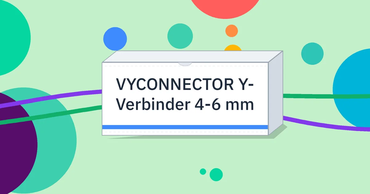 Symbolbild: Packung mit der Aufschrift VYCONNECTOR Y-Verbinder 4-6 mm (PZN 18042045) – Verfügbarkeit und Bezug in Apotheken in Frankfurt am Main