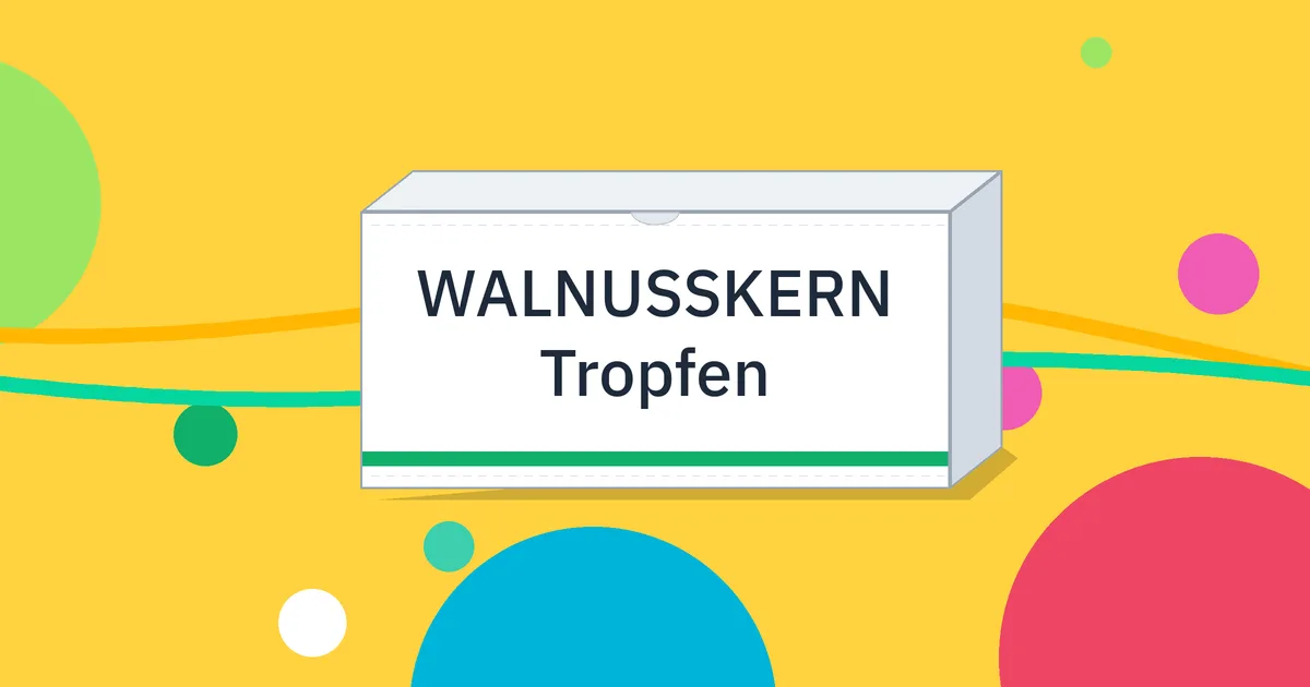 Symbolbild: Packung mit der Aufschrift WALNUSSKERN Tropfen (PZN 19419049) – Verfügbarkeit und Bezug in Apotheken in Frankfurt am Main