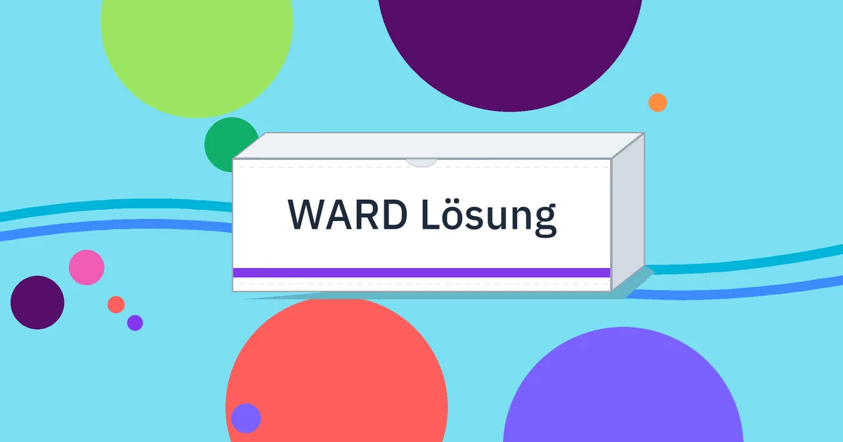 Symbolbild: Packung mit der Aufschrift WARD Lösung (PZN 05022940) – Verfügbarkeit und Bezug in Apotheken in Frankfurt am Main