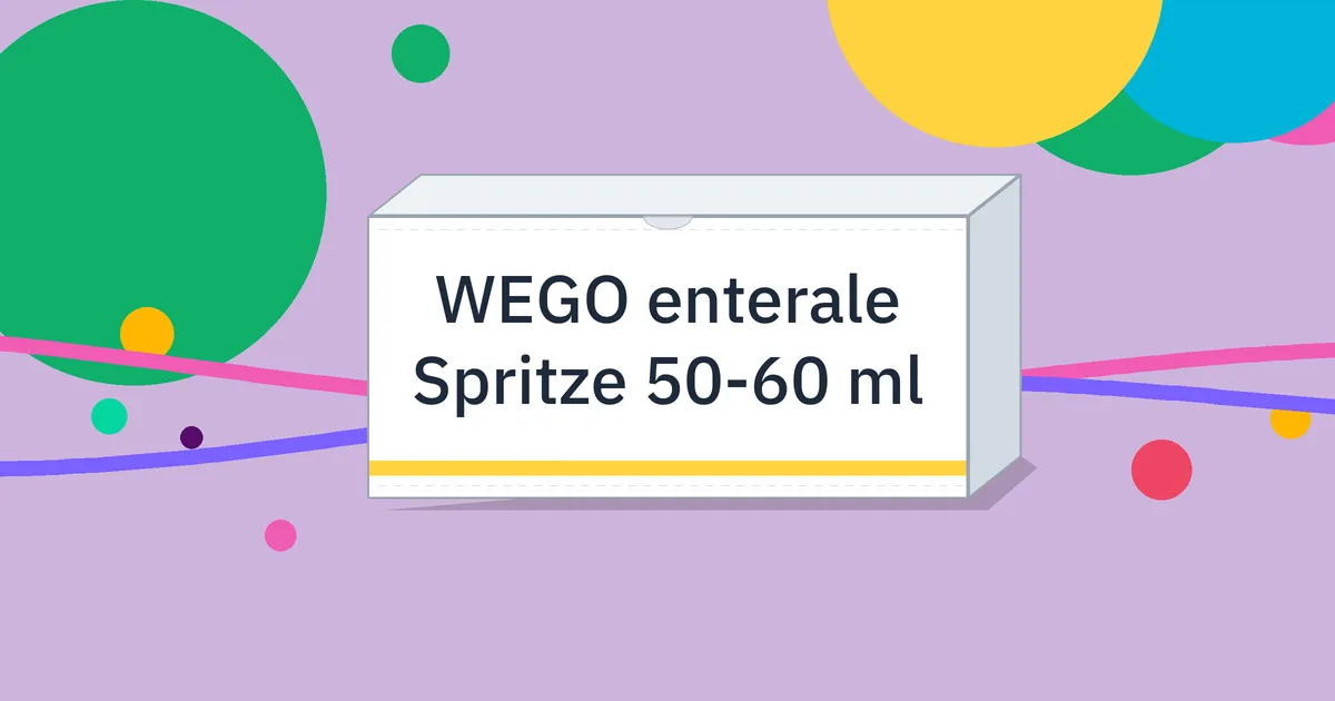Symbolbild: Packung mit der Aufschrift WEGO enterale Spritze 50-60 ml (PZN 18859303) – Verfügbarkeit und Bezug in Apotheken in Frankfurt am Main