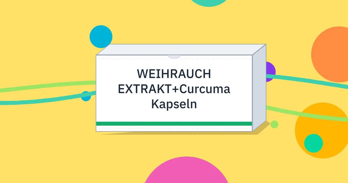 Symbolbild: Packung mit der Aufschrift WEIHRAUCH EXTRAKT+Curcuma Kapseln (PZN 11169506) – Verfügbarkeit und Bezug in Apotheken in Frankfurt am Main