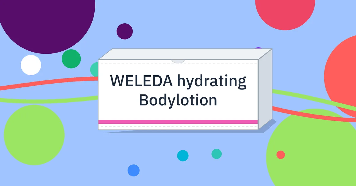 Symbolbild: Packung mit der Aufschrift WELEDA hydrating Bodylotion (PZN 19774158) – Verfügbarkeit und Bezug in Apotheken in Frankfurt am Main