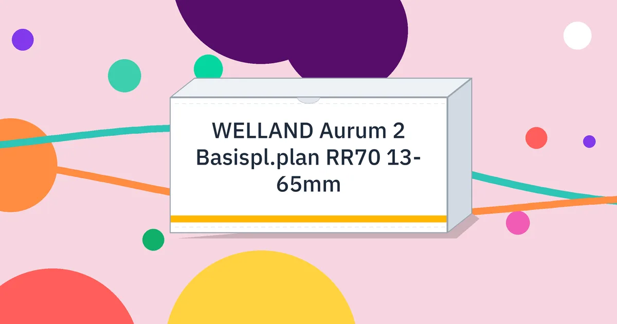 Symbolbild: Packung mit der Aufschrift WELLAND Aurum 2 Basispl.plan RR70 13-65mm (PZN 11379014) – Verfügbarkeit und Bezug in Apotheken in Frankfurt am Main