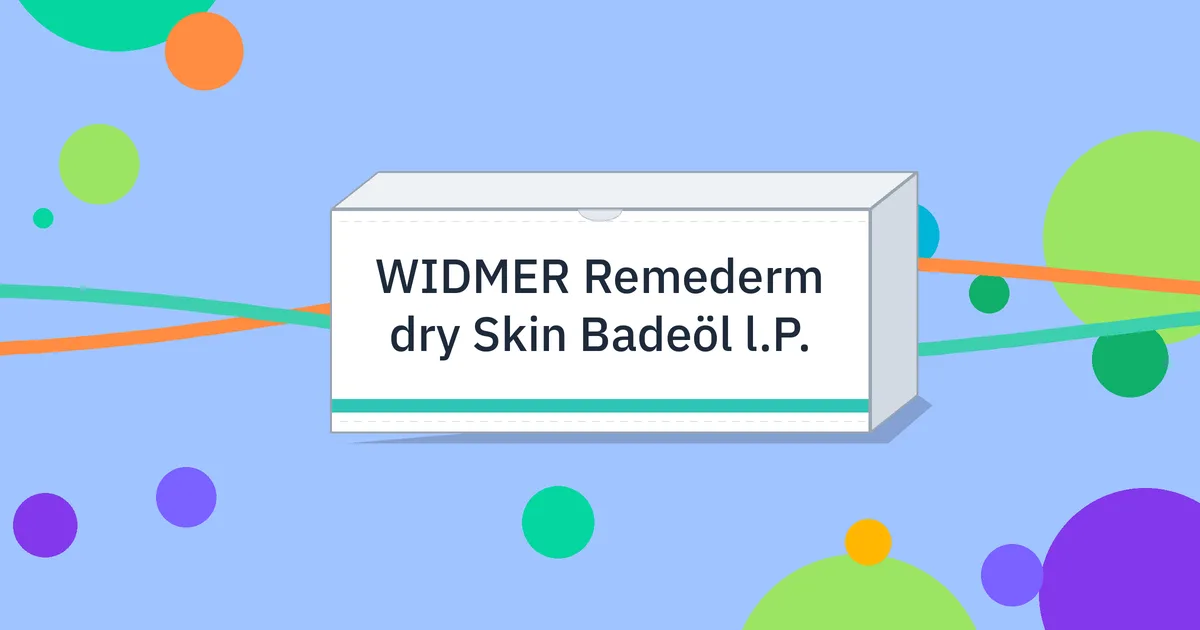 Symbolbild: Packung mit der Aufschrift WIDMER Remederm dry Skin Badeöl l.P. (PZN 18442388) – Verfügbarkeit und Bezug in Apotheken in Frankfurt am Main