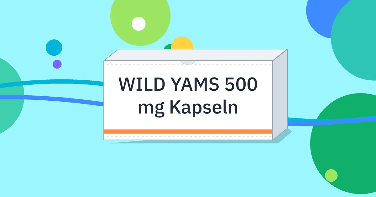 Symbolbild: Packung mit der Aufschrift WILD YAMS 500 mg Kapseln (PZN 16226137) – Verfügbarkeit und Bezug in Apotheken in Frankfurt am Main