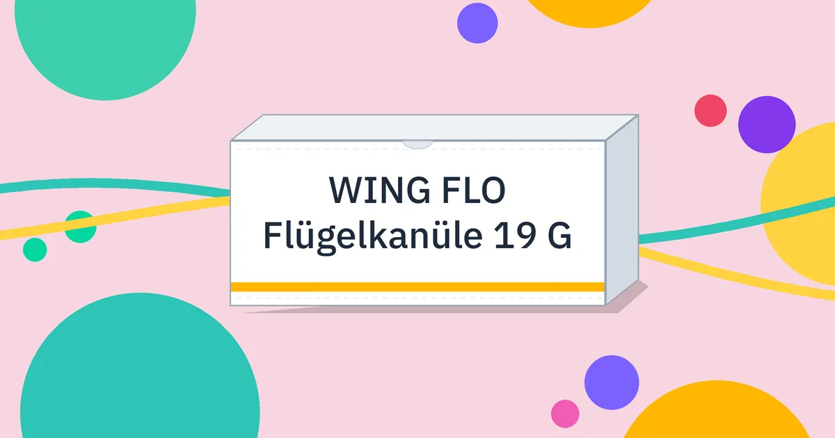 Symbolbild: Packung mit der Aufschrift WING FLO Flügelkanüle 19 G (PZN 09151551) – Verfügbarkeit und Bezug in Apotheken in Frankfurt am Main