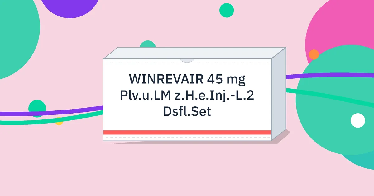 Symbolbild: Packung mit der Aufschrift WINREVAIR 45 mg Plv.u.LM z.H.e.Inj.-L.2 Dsfl.Set (PZN 19159281) – Verfügbarkeit und Bezug in Apotheken in Frankfurt am Main