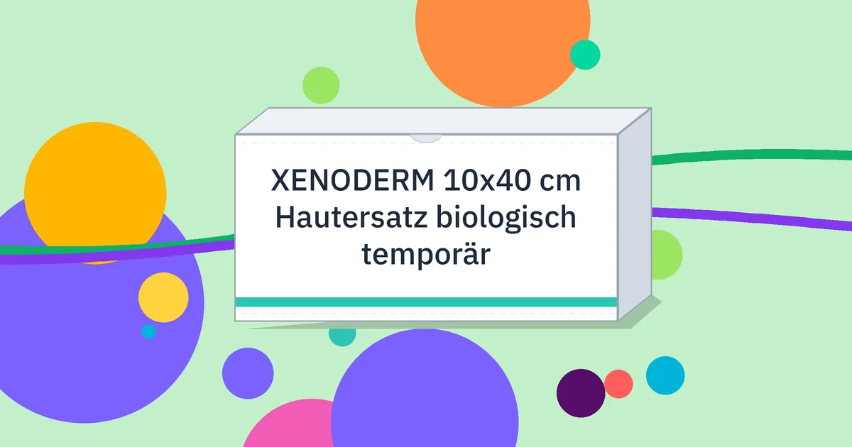 Symbolbild: Packung mit der Aufschrift XENODERM 10x40 cm Hautersatz biologisch temporär (PZN 11890161) – Verfügbarkeit und Bezug in Apotheken in Frankfurt am Main