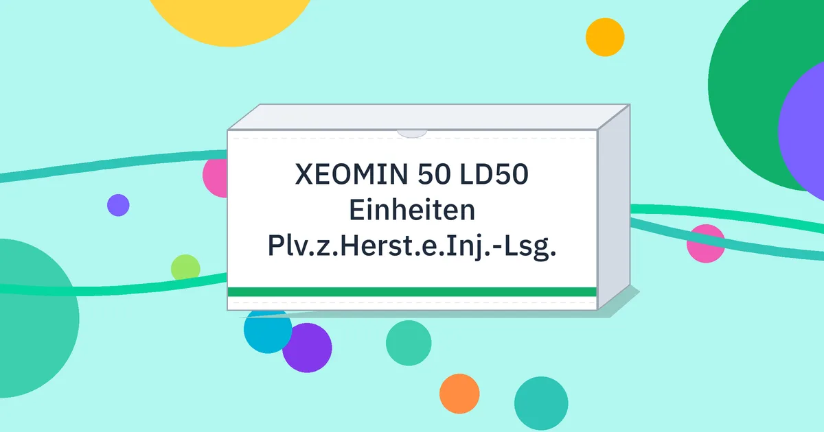Symbolbild: Packung mit der Aufschrift XEOMIN 50 LD50 Einheiten Plv.z.Herst.e.Inj.-Lsg. (PZN 11691065) – Verfügbarkeit und Bezug in Apotheken in Frankfurt am Main