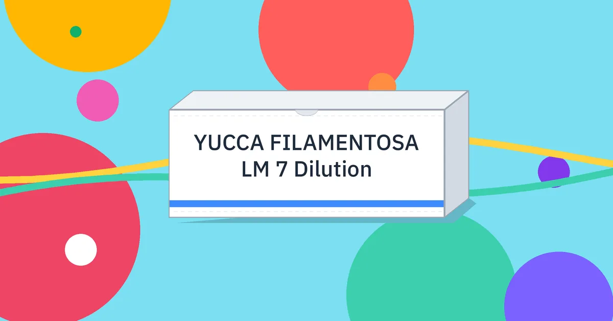 Symbolbild: Packung mit der Aufschrift YUCCA FILAMENTOSA LM 7 Dilution (PZN 13288623) – Verfügbarkeit und Bezug in Apotheken in Frankfurt am Main