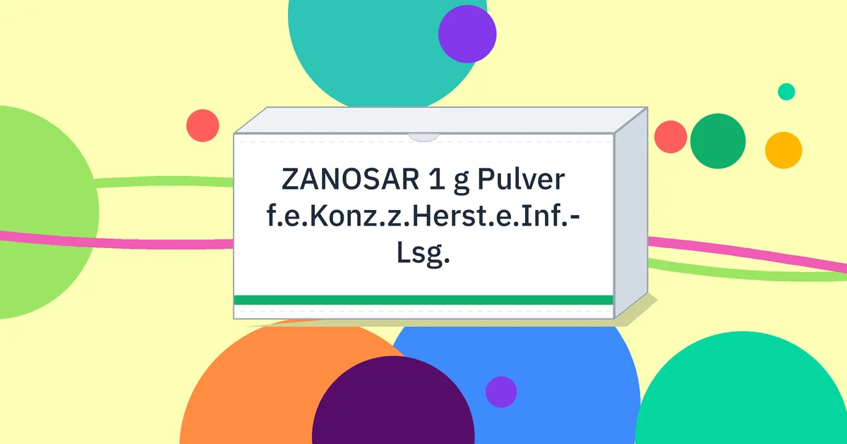 Symbolbild: Packung mit der Aufschrift ZANOSAR 1 g Pulver f.e.Konz.z.Herst.e.Inf.-Lsg. (PZN 14445409) – Verfügbarkeit und Bezug in Apotheken in Frankfurt am Main