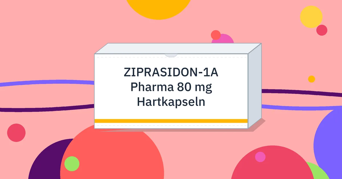 Symbolbild: Packung mit der Aufschrift ZIPRASIDON-1A Pharma 80 mg Hartkapseln (PZN 00015800) – Verfügbarkeit und Bezug in Apotheken in Frankfurt am Main