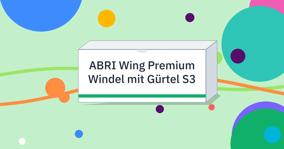 Symbolbild: Packung mit der Aufschrift ABRI Wing Premium Windel mit Gürtel S3 (PZN 14409106) – Verfügbarkeit und Bezug in Apotheken in Frankfurt am Main