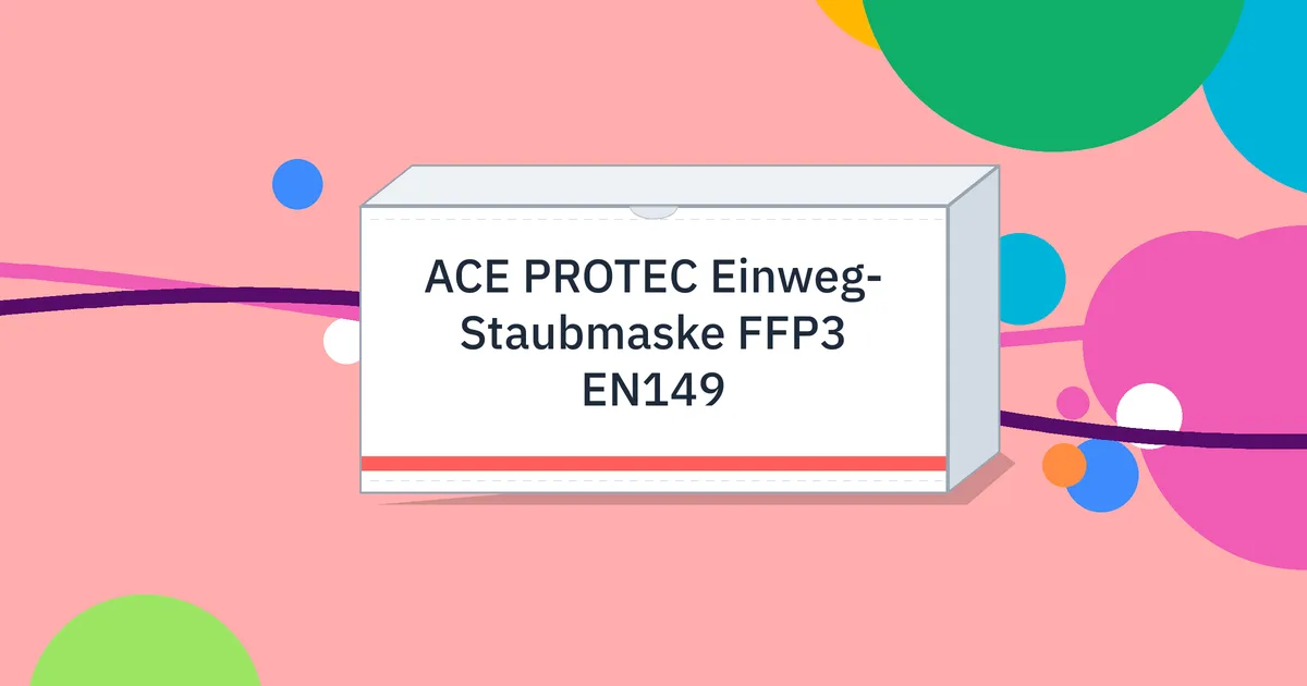 Symbolbild: Packung mit der Aufschrift ACE PROTEC Einweg-Staubmaske FFP3 EN149 (PZN 17231927) – Verfügbarkeit und Bezug in Apotheken in Frankfurt am Main